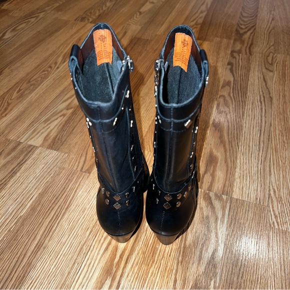 Harley-Davidson | Shoes | Black Leather Metal Studs Harleydavidson ...